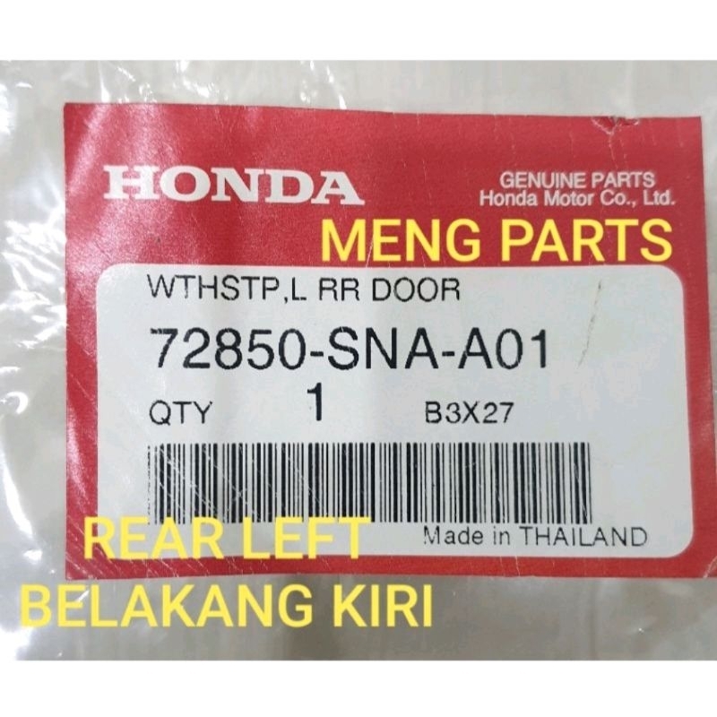 ORIGINAL HONDA CIVIC SNA,SNB FD 2007Y-2012Y DOOR RUBBER *IN DOOR* GETAH ...