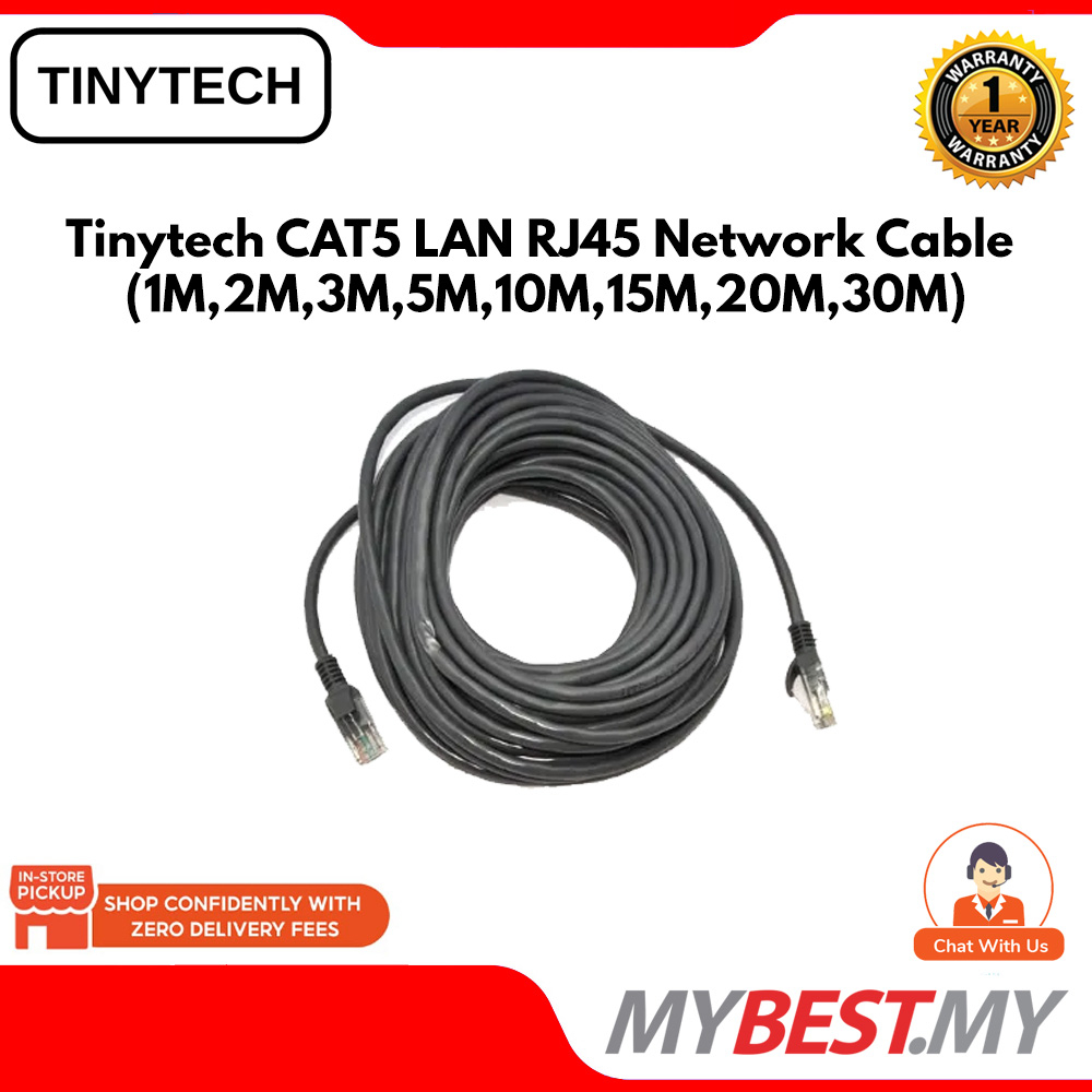 Tinytech CAT5 LAN RJ45 Network Cable (1M,2M,3M,5M,7M,10M,15M,20M,30M) | Shopee Malaysia