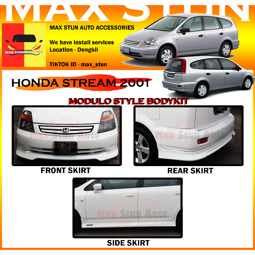 HONDA STREAM 2001-2003 MODULO FULL SET BODYKIT MDL BUMPER SKIRT LIP ...