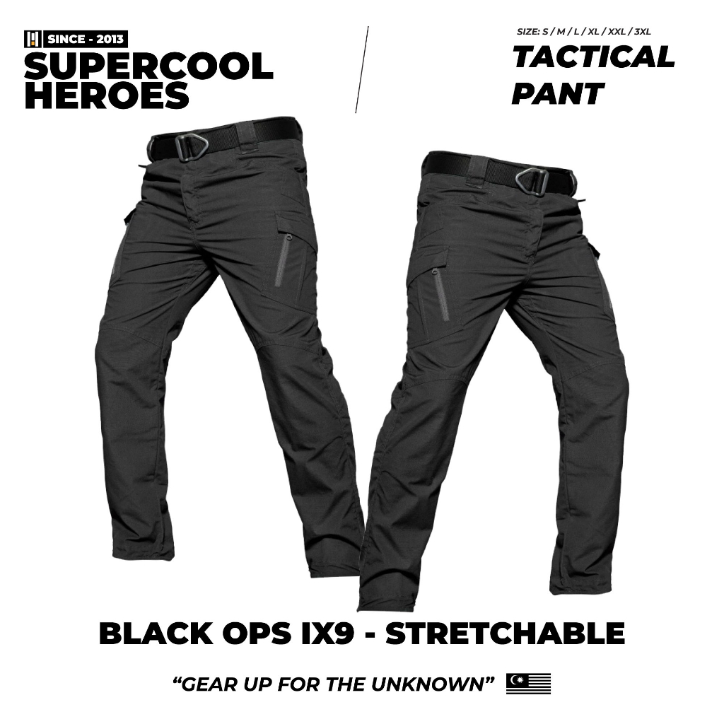 SCH IX9 Tactical Pant Stretchable Black Ops Series Seluar Operasi PDRM ...
