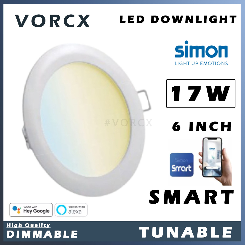 Simon 17W 6inch Valor Smart Downlight Dimmable Tunable WiFi Work with ...