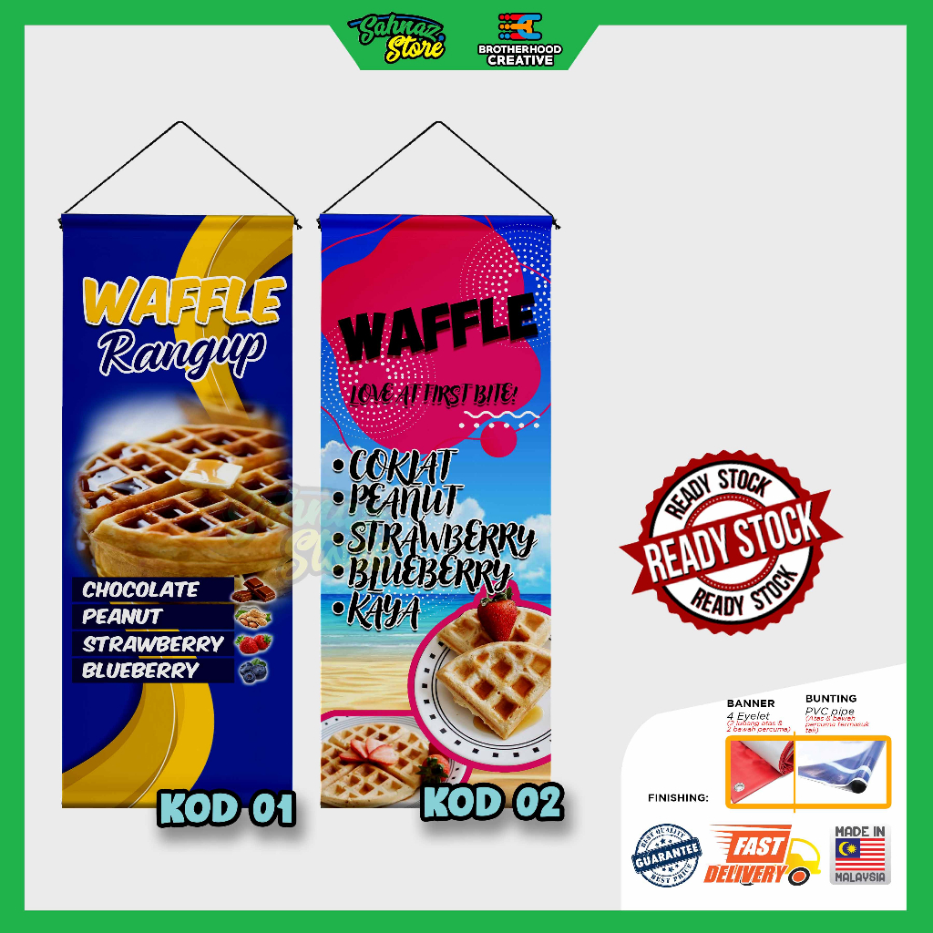 Bunting & Banner Waffle 2pilihan Readymade design ~ #BannerMurah # ...