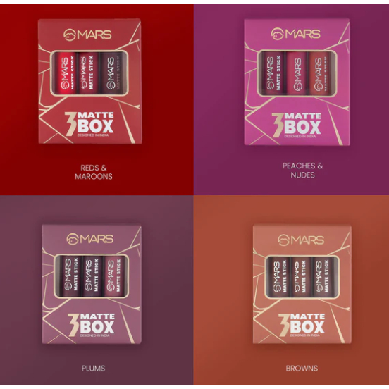 MARS Matte Lipsticks Box | Set of 3 | Shopee Malaysia