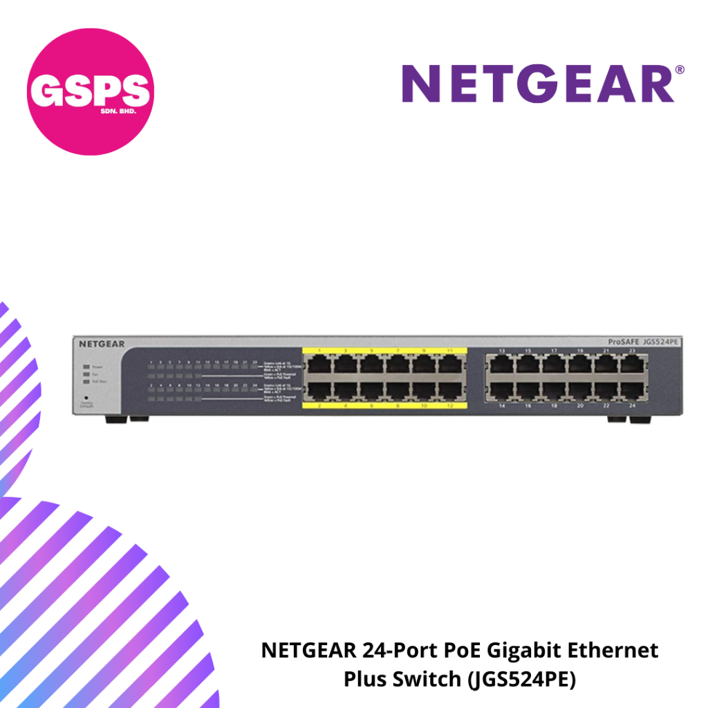 NETGEAR 24-Port PoE Gigabit Ethernet Plus Switch (JGS524PE) | Shopee ...