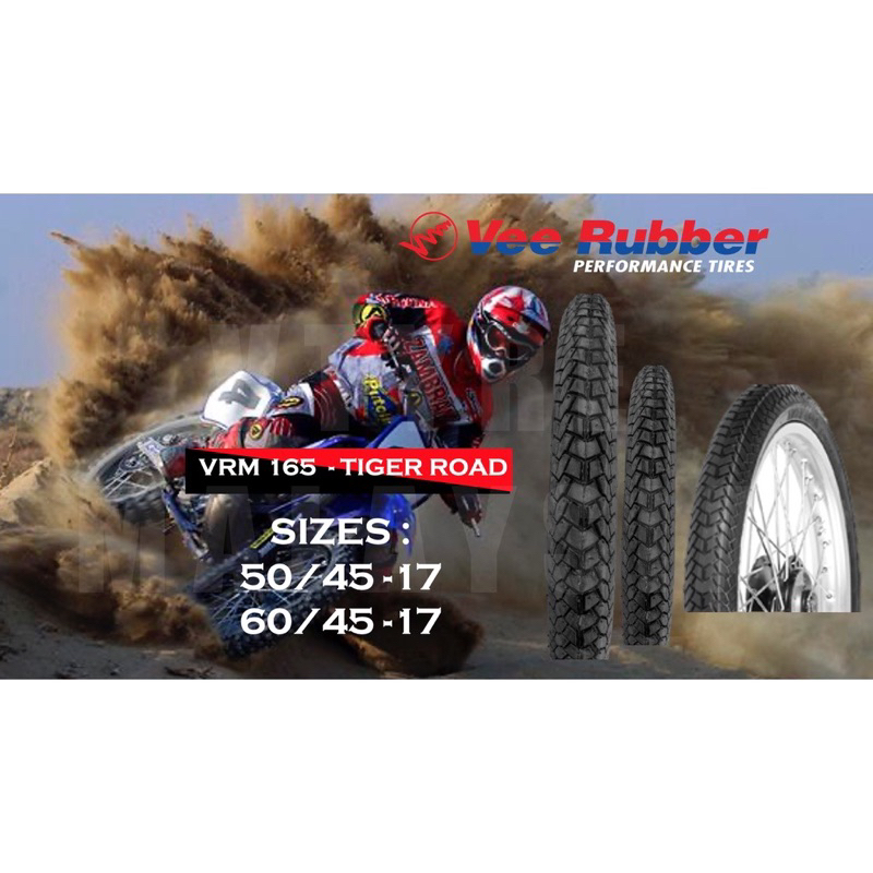 [V-TYRE MALAYSIA] VEE RUBBER TAYAR 50/45-17/ 60/45-17 TIGER ROAD VRM165 ...