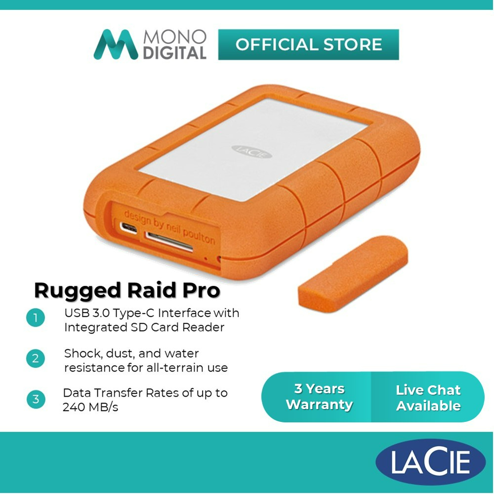 Seagate LaCie Rugged Raid Pro 4TB Mobile Raid Drive Portable Hard Drive ...