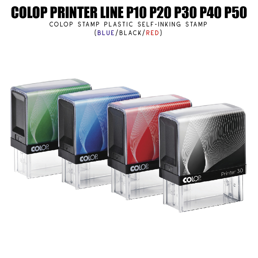 COLOP PRINTER LINE P10 P20 P30 P40 P50 COLOP STAMP PLASTIC SELF-INKING STAMP (BLUE/BLACK/RED ...