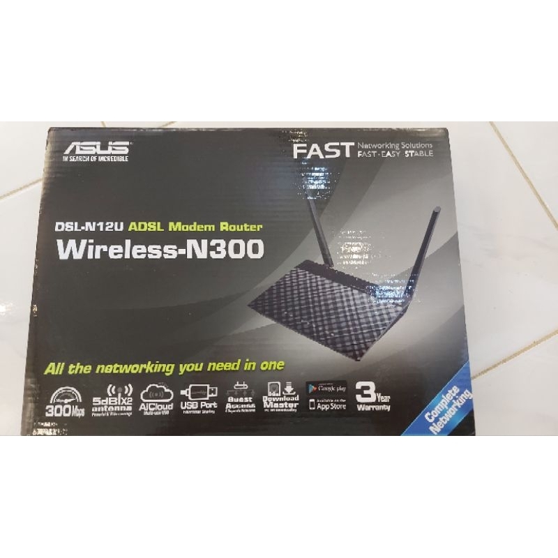 [ ADSL Modem Router ] Asus DSL-N12U Wireless N300( USED ) | Shopee Malaysia