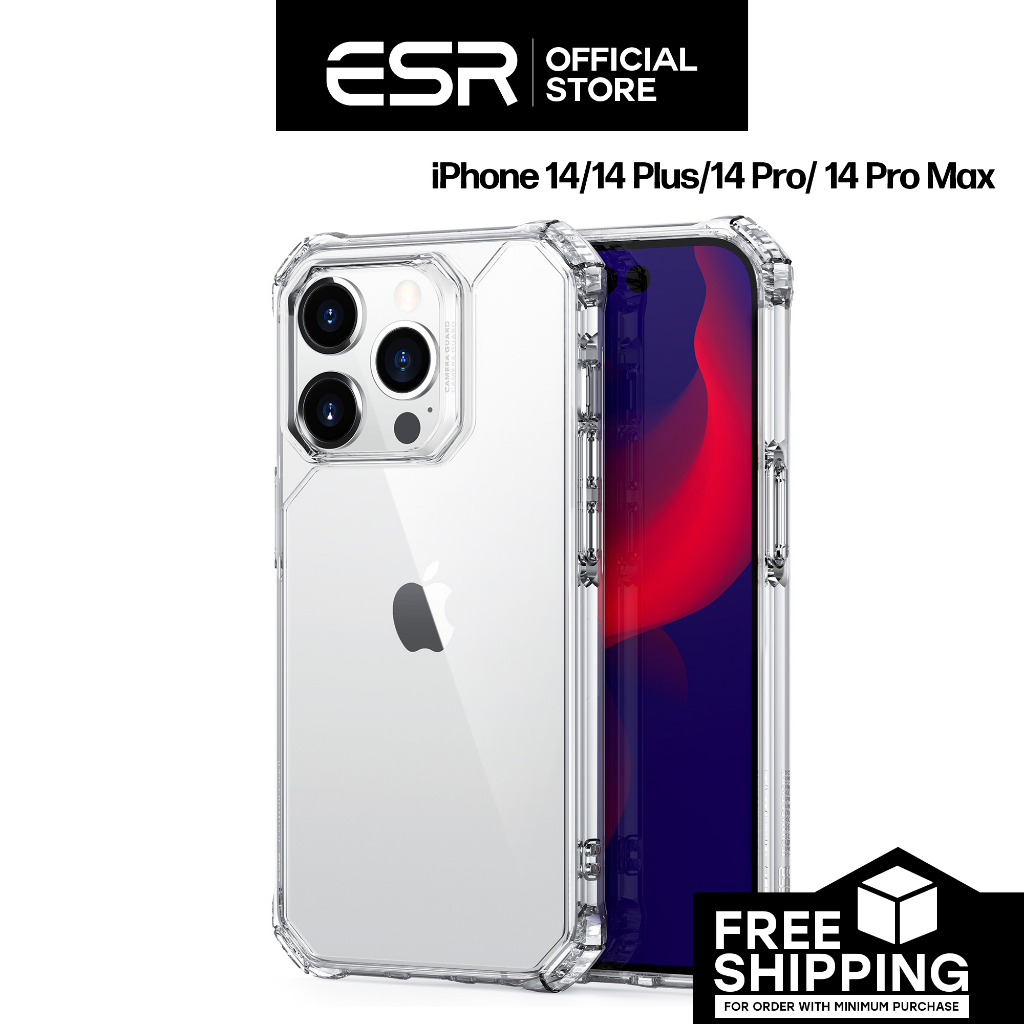 ESR Air Armor Clear Case Hard PC Back and Soft TPU Frame for iPhone 13 14 Pro Plus Pro Max ...