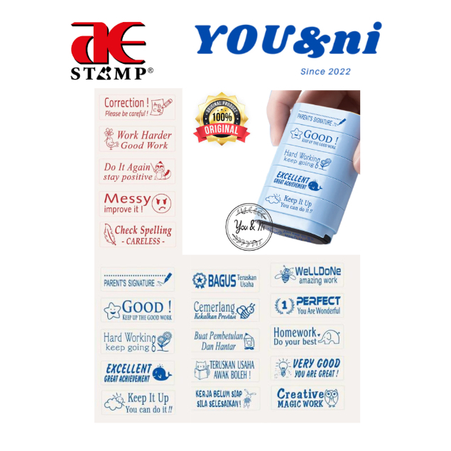 100% Original AE Auto Ink TEACHER STAMP 5 IN 1/TEACHER REVIEW STAMP ...