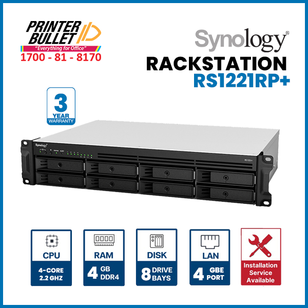 Synology RackStation RS1221RP+ 8-Bay 3.5" SATA HDD NAS | Shopee Malaysia