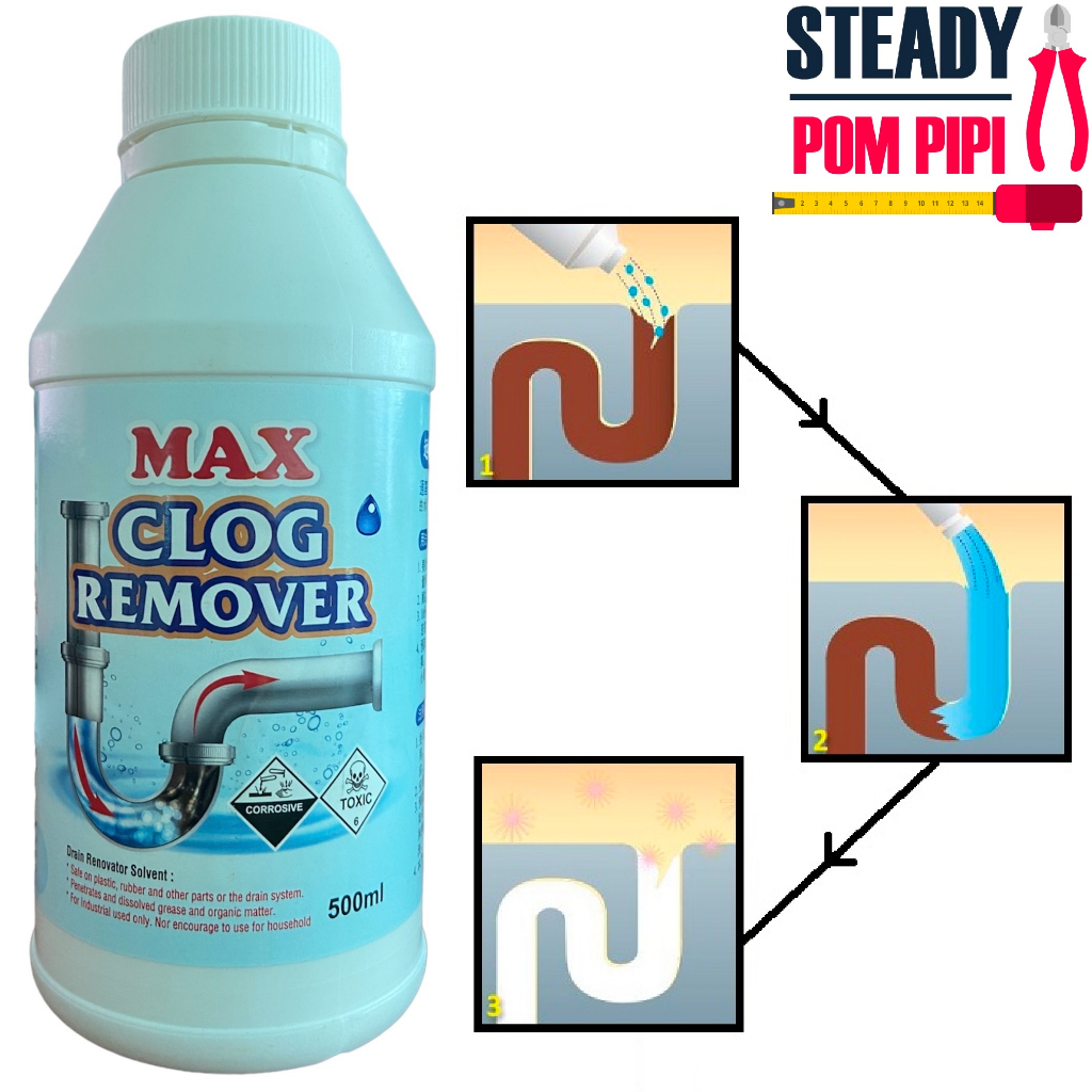 500ML MAX DRAIN OPENER / DRAIN CLOG FREE / DRAIN RENOVATOR SOLVENT ...