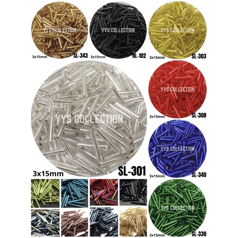 Long Tube Bead /Long Bugle / Cylinder Bead/ Long Bead / Manik Panjang ...