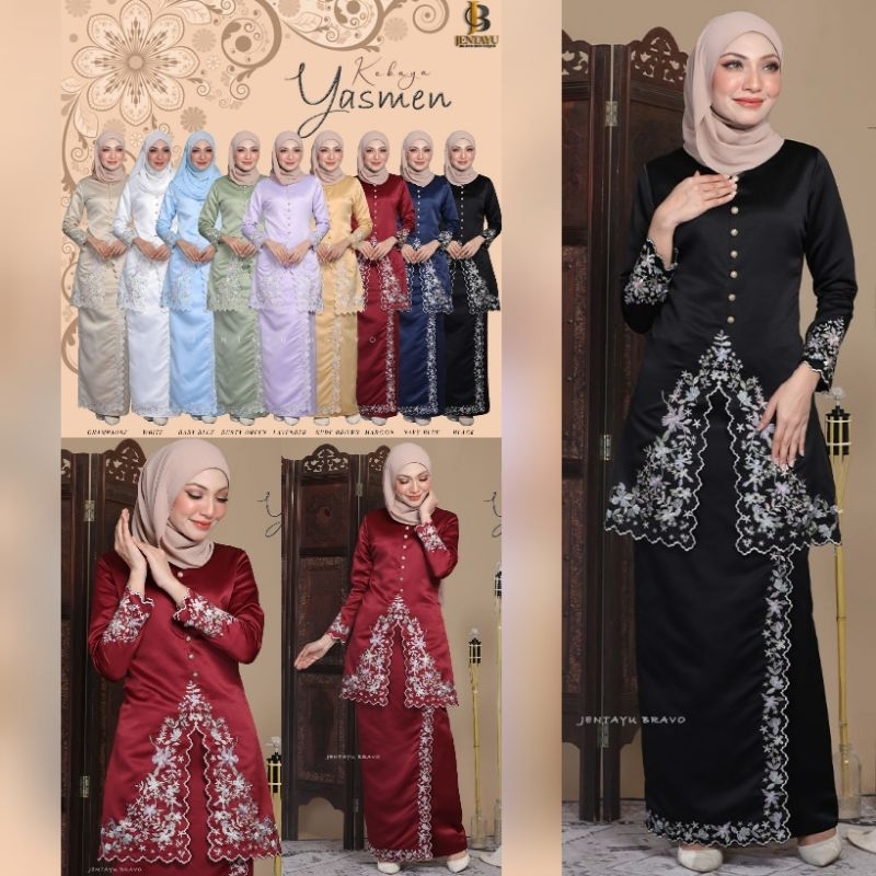 YASMEN KEBAYA KURUNG DUCHESS SATIN PLUS SIZE READY STOCK SUZANNE QAYLA BAJU TUNANG NIKAH RAYA ...