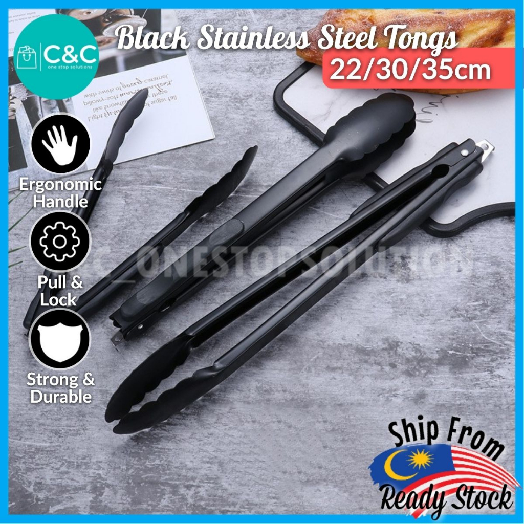 Stainless Steel Tong Food Clip BBQ Tongs Tweezer Penyepit Makanan ...