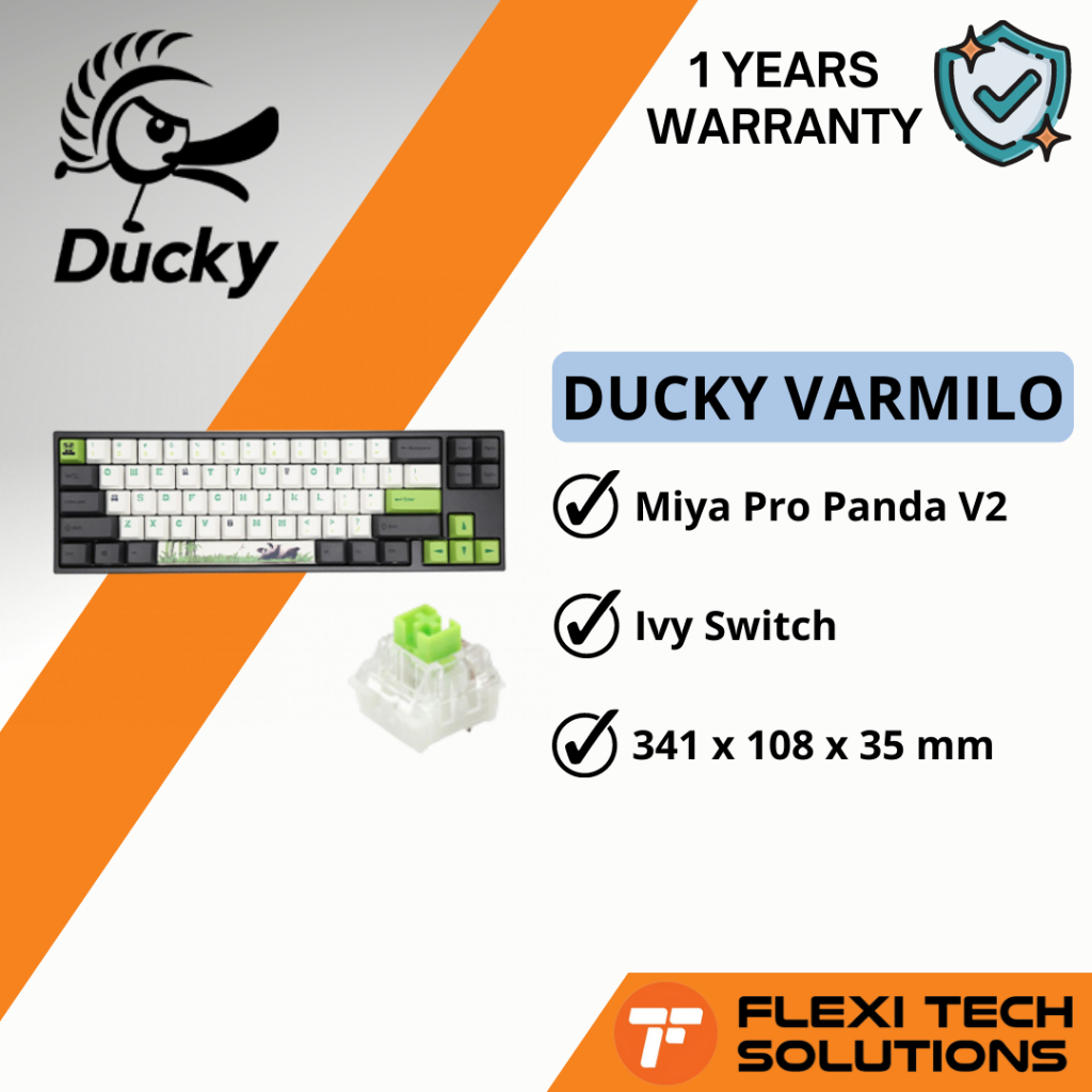 Flexi Tech DUCKY Varmilo Miya Pro Panda V2 Mechanical Keyboard 65% PBT ...