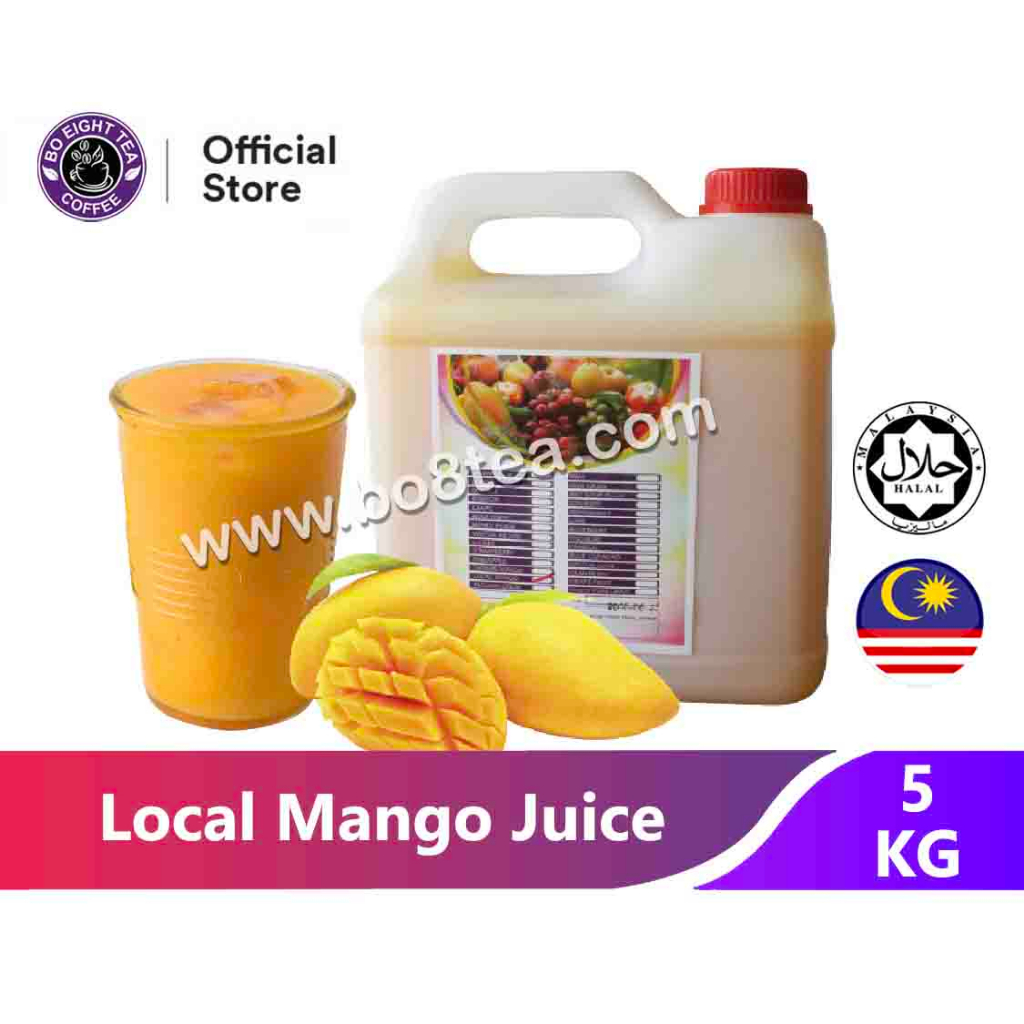 LOCAL MANGO JUICE CONCENTRATE 5KG HALAL 博霸本地芒果浓缩果汁 MANGO JUS/CORDIAL ...