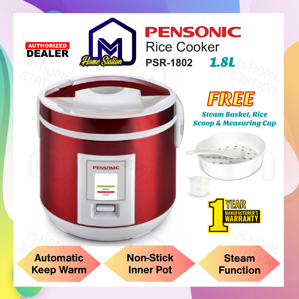 Pensonic 1.8L Jar Rice Cooker Non-Stick Inner Pot & Steam PSR-1802 ...