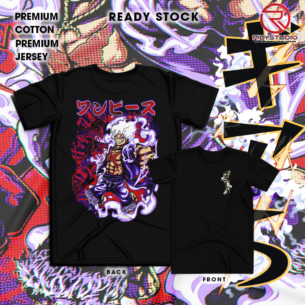 Baju luffy gear 5 red white one piece anime T-Shirt Unisex Tee | Shopee ...