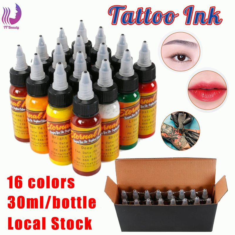 Tattoo Ink 16 Colors 30ml/bottle Ink Tattoo Original EyebrowTatoo Ink ...