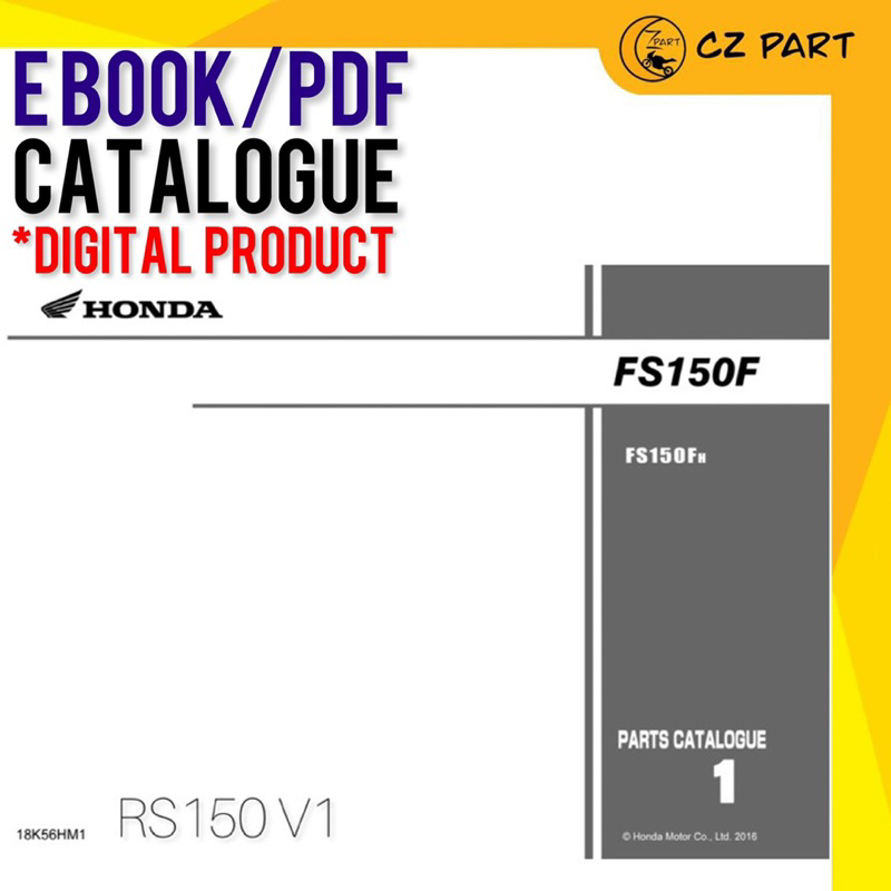 E BOOK/PDF HONDA RS150 RSX CATALOGUE DIGITAL PRODUCT | Shopee Malaysia