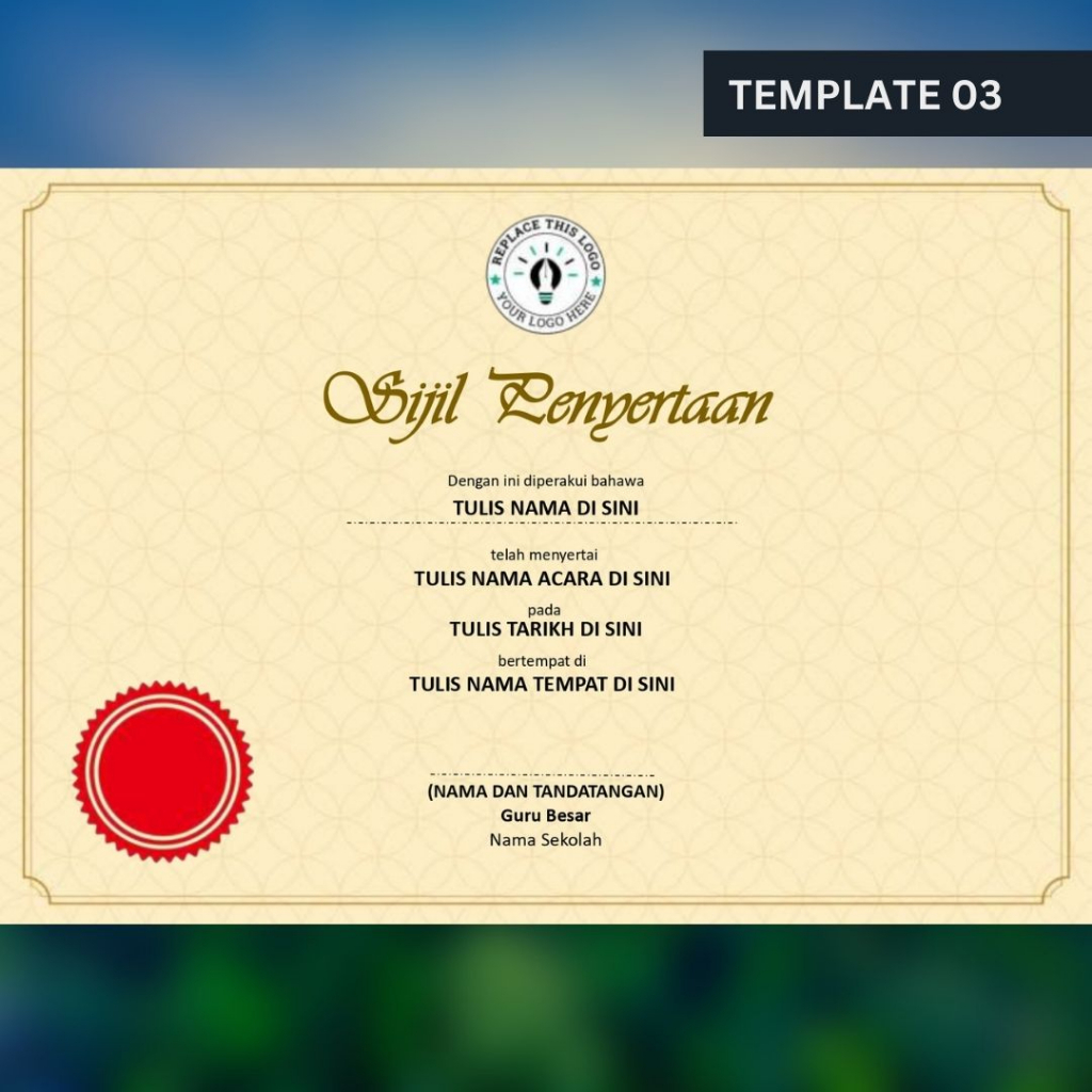 [Powerpoint] Template Sijil Certificate Template Editable Powerpoint ...