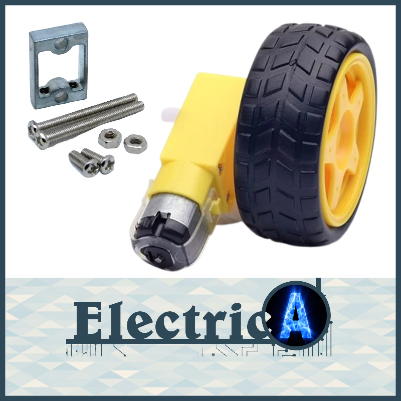 DC Geared Motor / 65MM Wheel, Moto TT 130 Dual Shaft w/ Yellow Gear Box ...