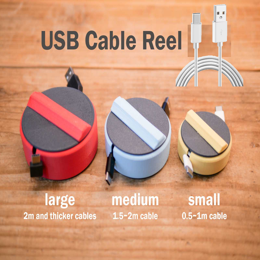USB Cable Reel for Easy Storage and Organizing your Charger Cable | 3D ...