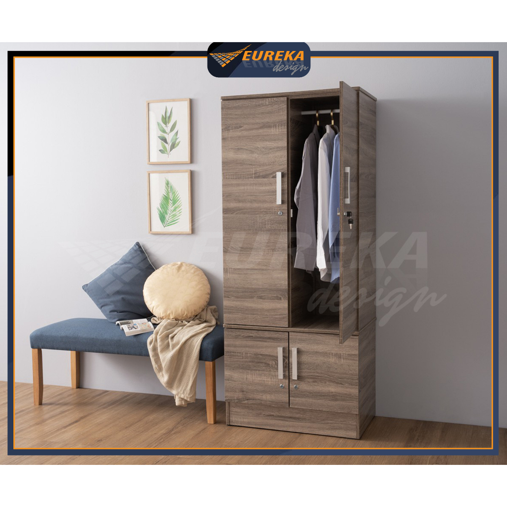 [INSTALLATION SERVICE] 4 Door Wardrobe Clothes Storage Modern Minimal ...