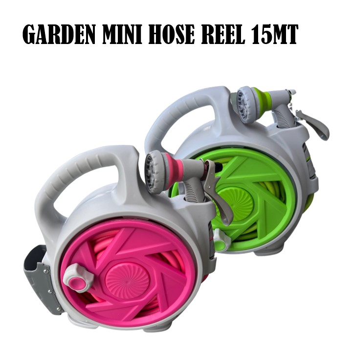 15M Garden Mini Hose Reel Set Easy Storage Garden Hose Car Wash ...