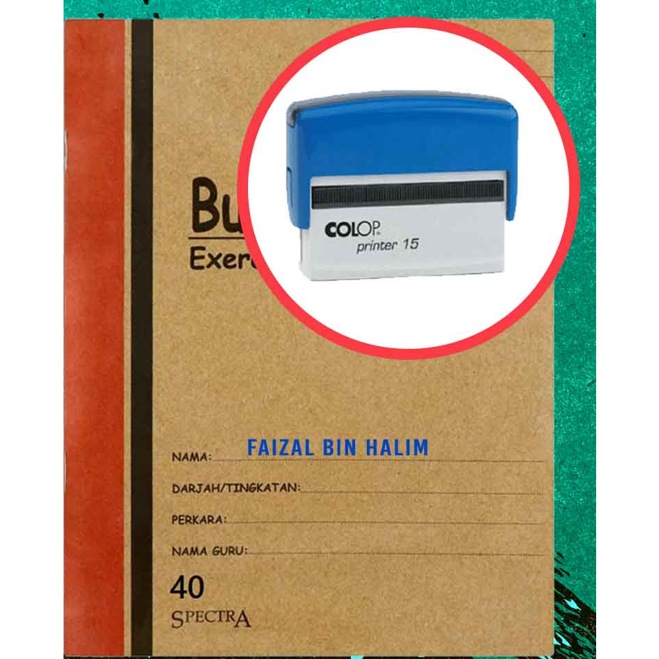 Cop Nama Untuk Kegunaan Pelajar, Cop Nama Buku, Cop Buku Nama Buku Sekolah, Name Stamp, Stamp ...