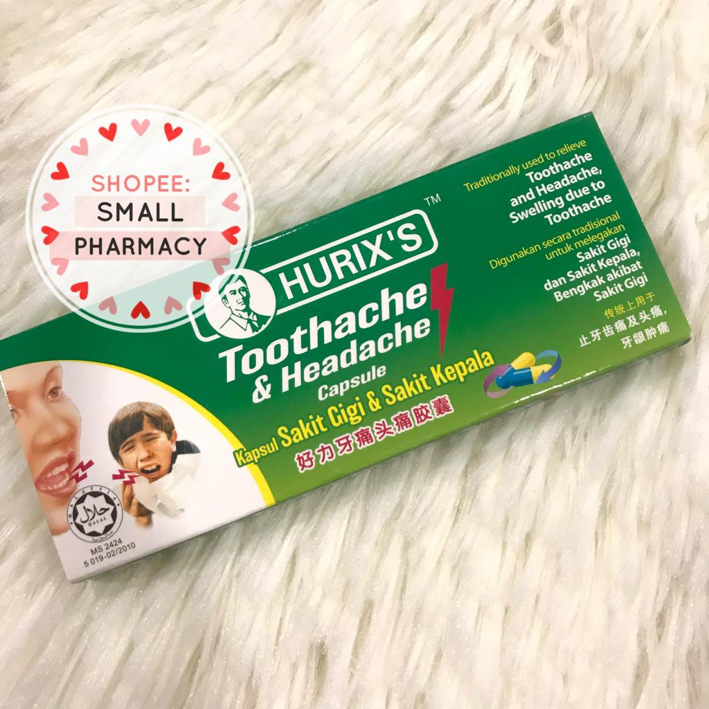 Hurix's Toothache & Headache [ Kapsul Sakit Gigi & Sakit Kepala Ekstrak ...