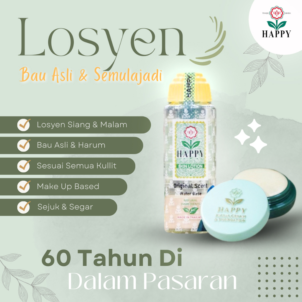 (Combo Set) Happy Skin Lotion 100ml + Happy Facial Cream And Foundation ...