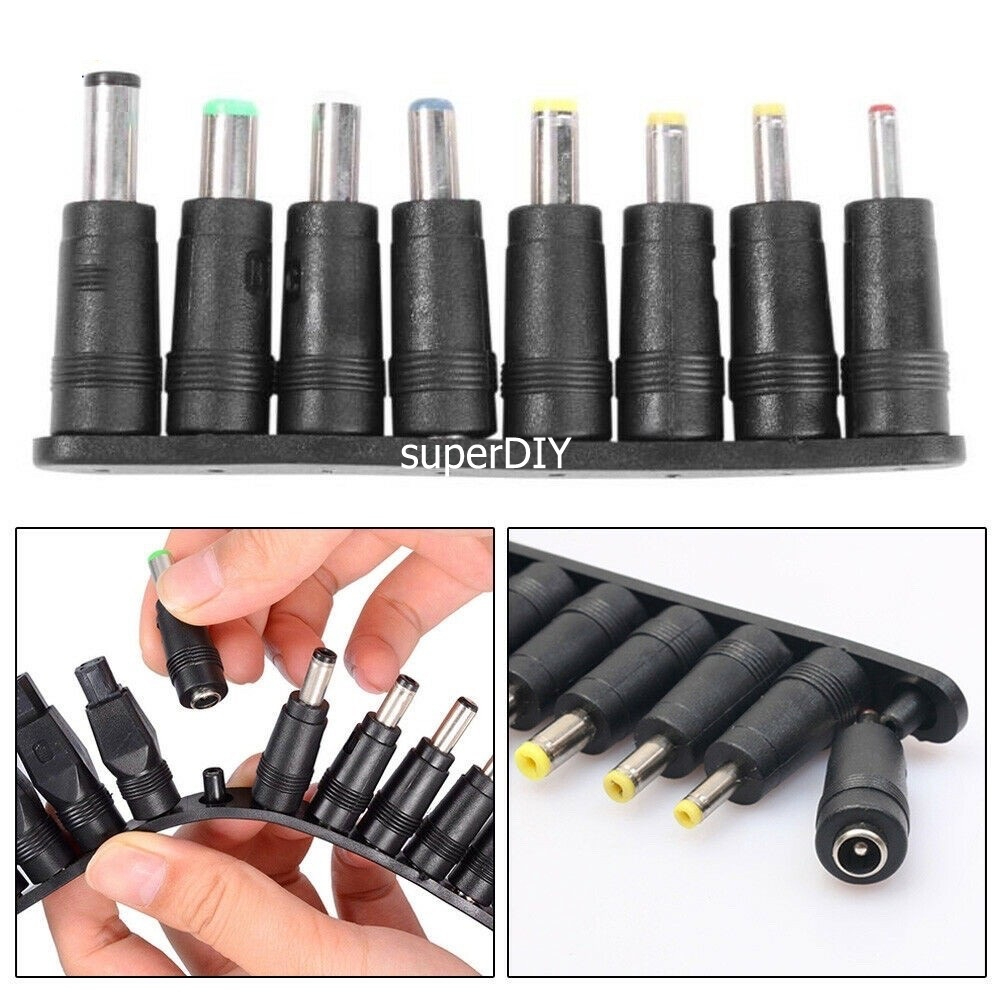 8 in 1 Universal AC DC Jack Power Charger Adapter Tips Laptop Notebook ...