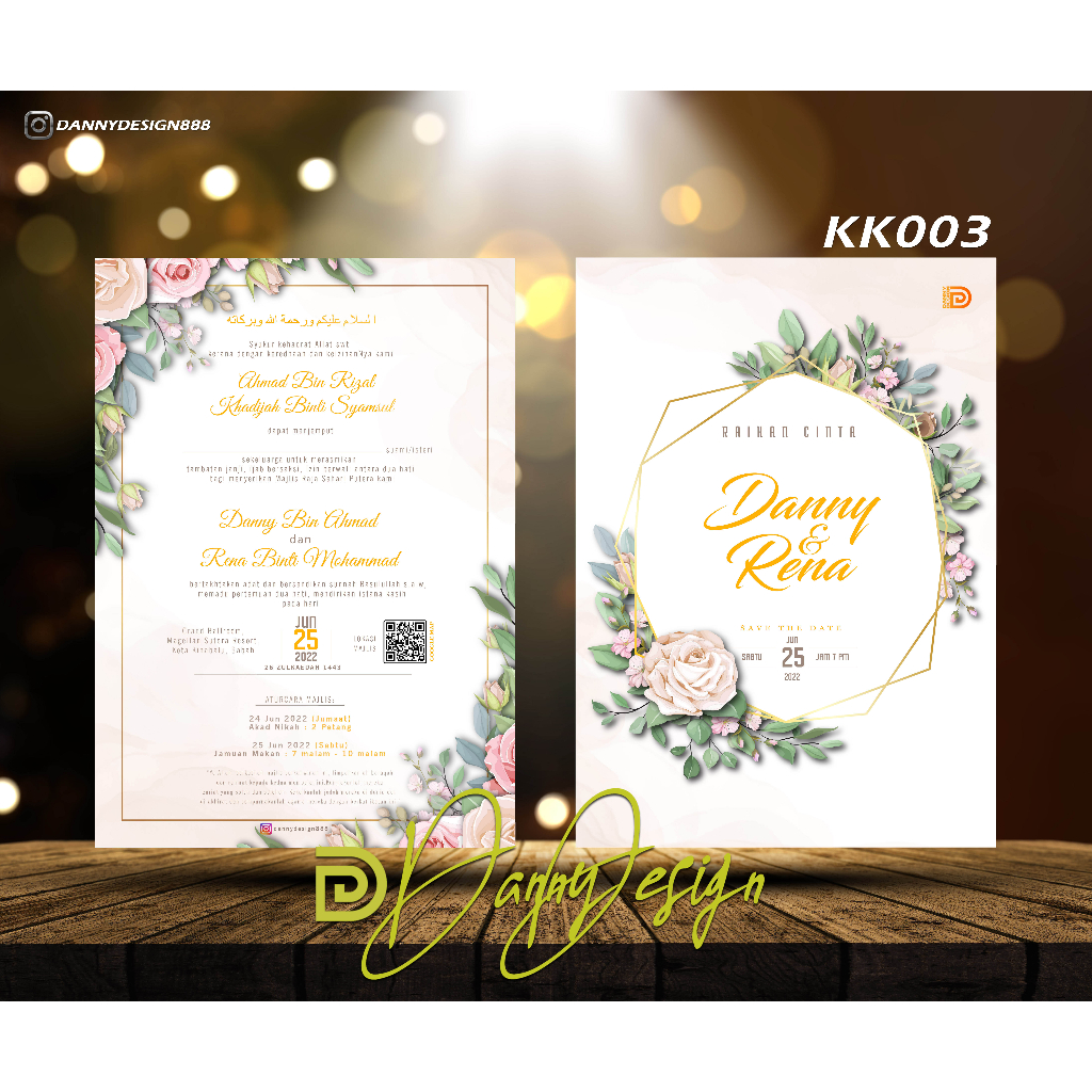 Kad Kahwin SoftCopy Kod No KK003 | Shopee Malaysia