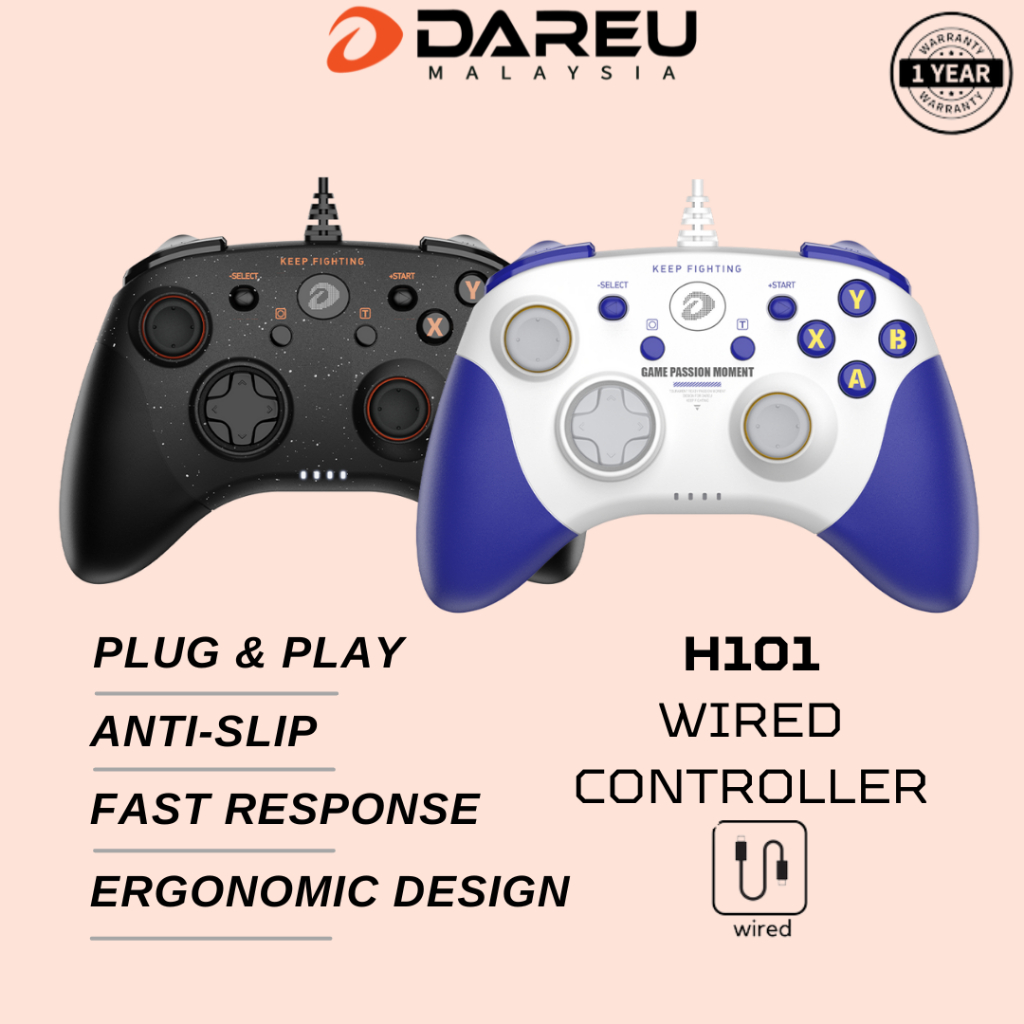 Dareu Wired Controller Lightweight Gaming Console 达尔优 H101 | Shopee ...