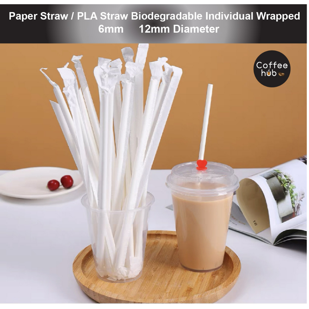 (READY STOCK)Coffee Boba Milk Tea Paper /PLA Straw Café Supplies 19 ...