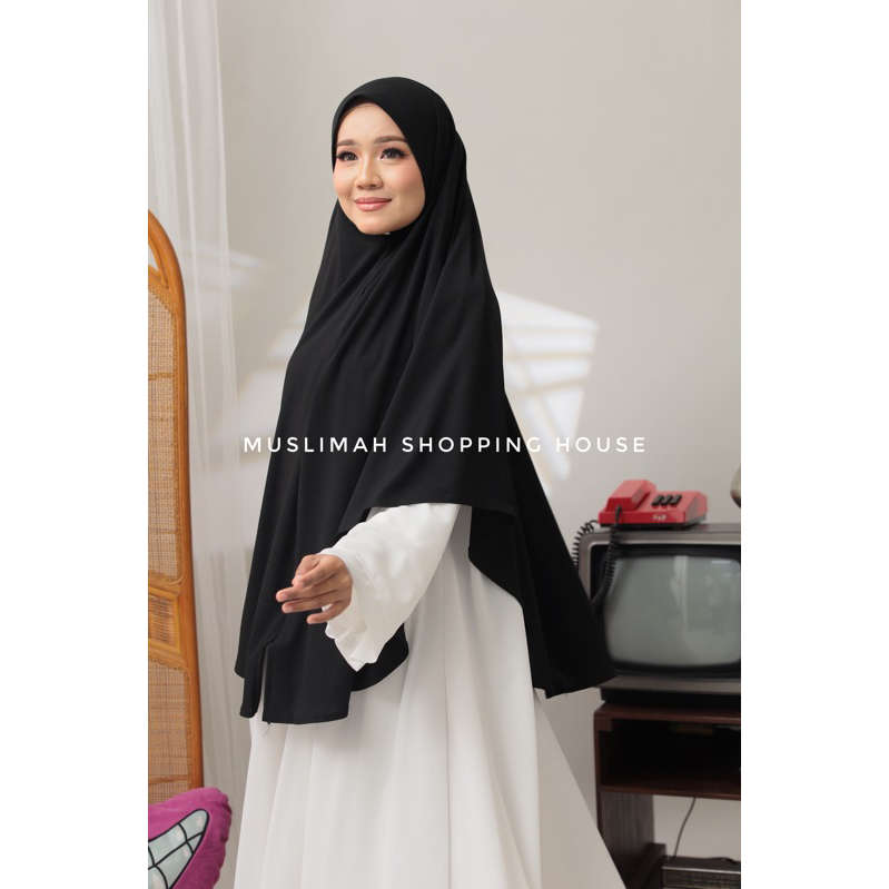 Tudung Khimar Labuh Berzip MOSSCREPE bidang 60 UMRAH tudung awning ...