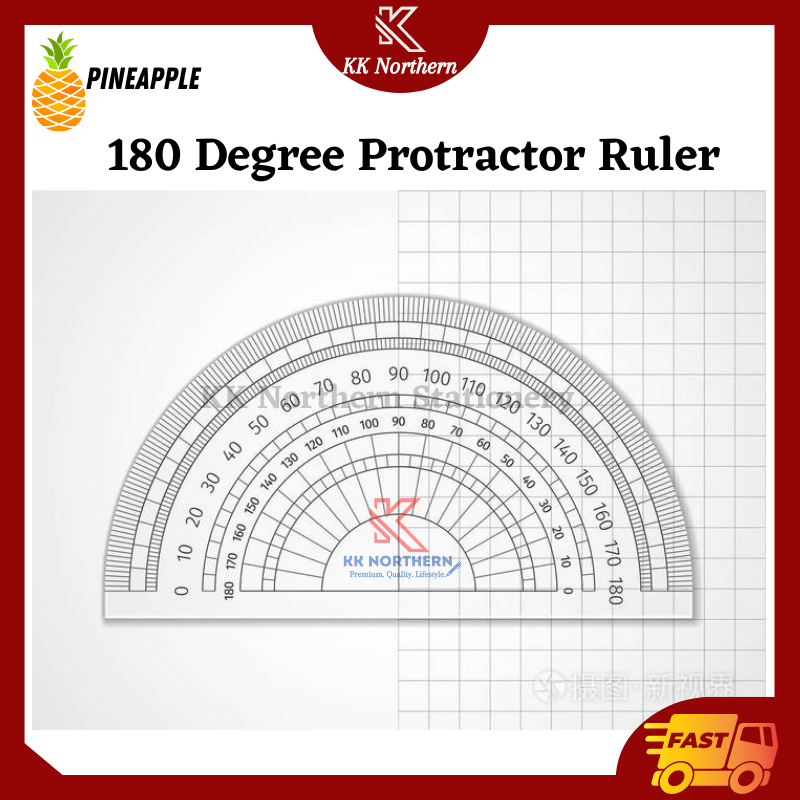 Transparent 180 Degree Protractor Ruler / Semi Circle Measuring Angles ...