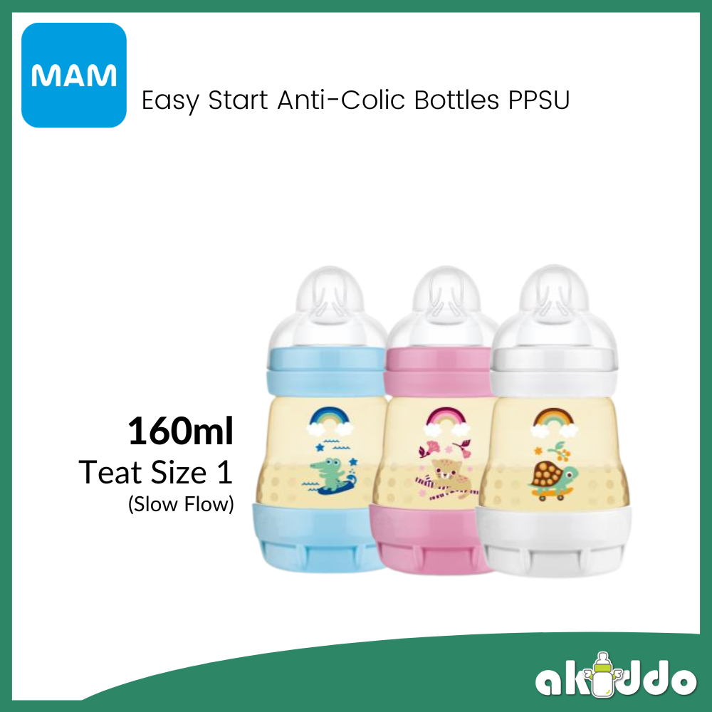 MAM Easy Start Anti Colic PPSU Bottle (160ml) with Slow Flow Silicone Teat | Shopee Malaysia