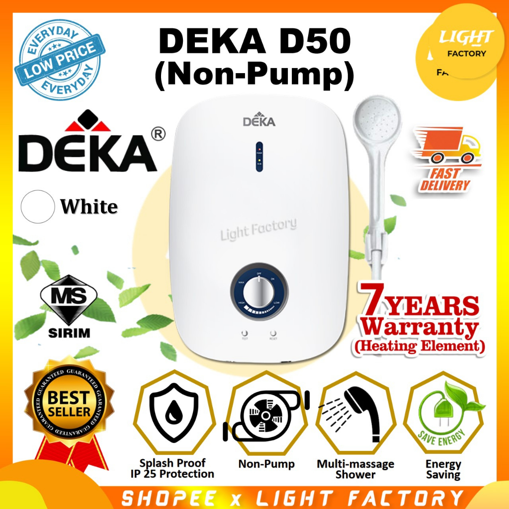 DEKA D50 | DEKA PREMIO Non-Pump Water Heater Instant Heat Water Heater ...