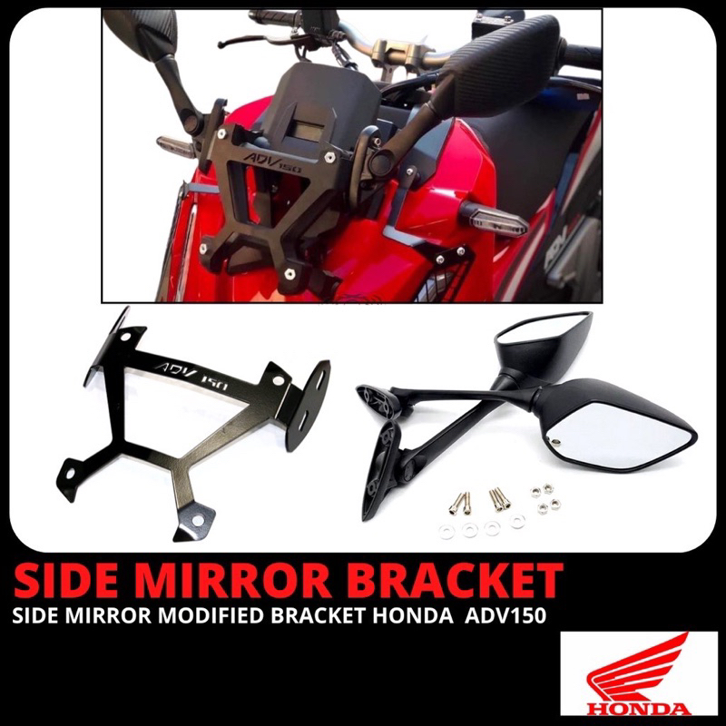 HONDA ADV150 ADV160 SIDE MIRROR ADAPTER MODIFIED BRACKET WITH LOGO ...
