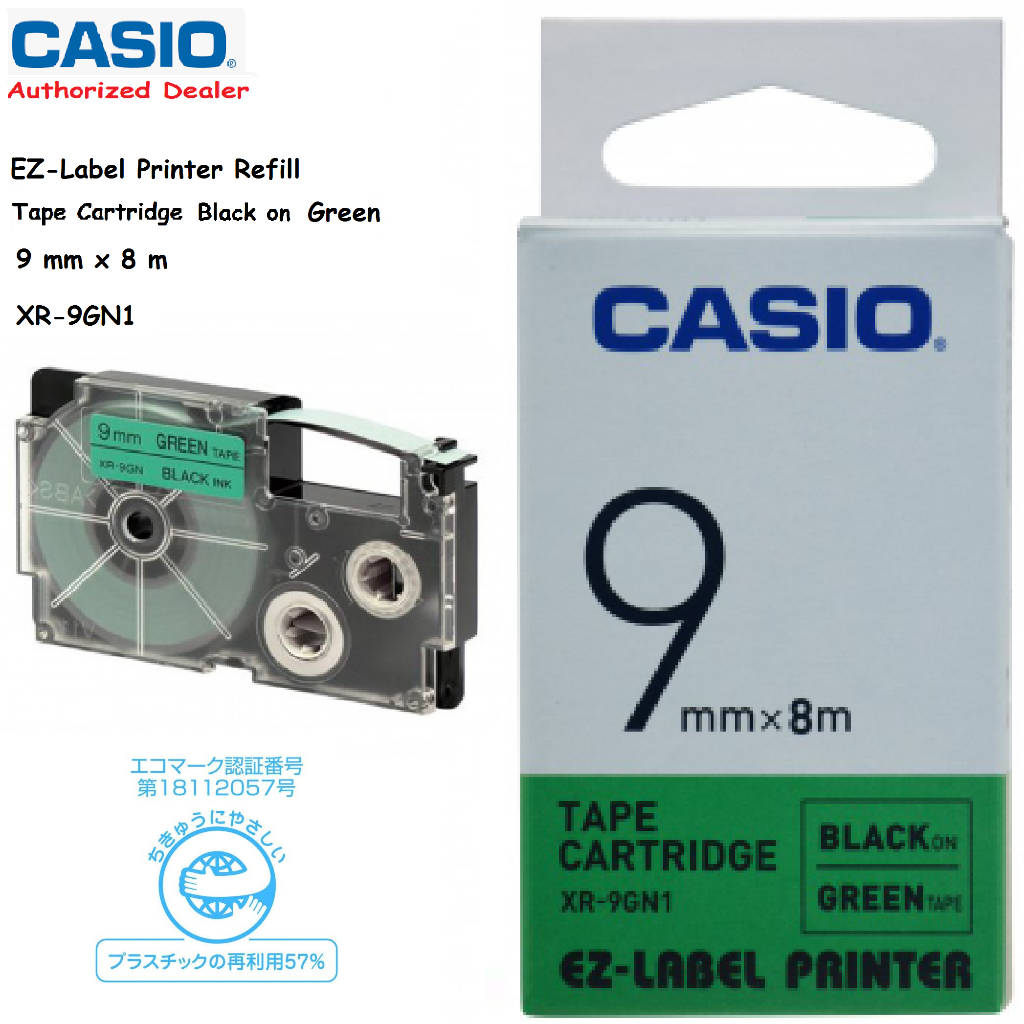 CASIO EZ Label Printer Tape 9MM X 8M XR-9 Label Ink Cartridge, CASIO KL ...