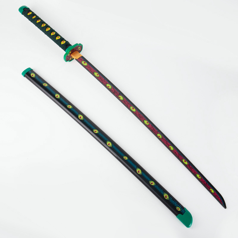 Demon Slayer Sun Wheel Sword Wooden 104CM Tanjiro Zenitsu Giyu Pedang ...
