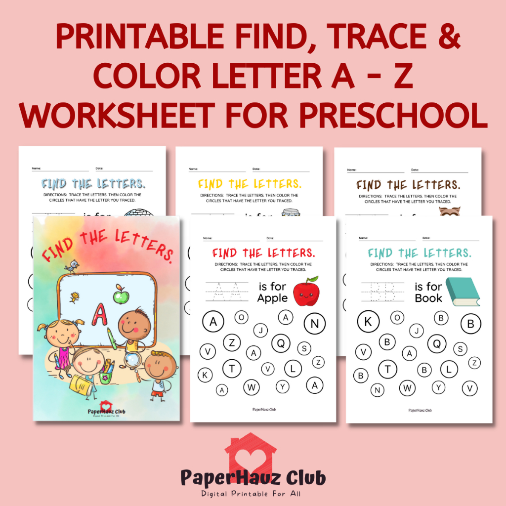 (PDF) 03-Preschool Kids Find, Trace & Color Letter A - Z Worksheets 28 ...