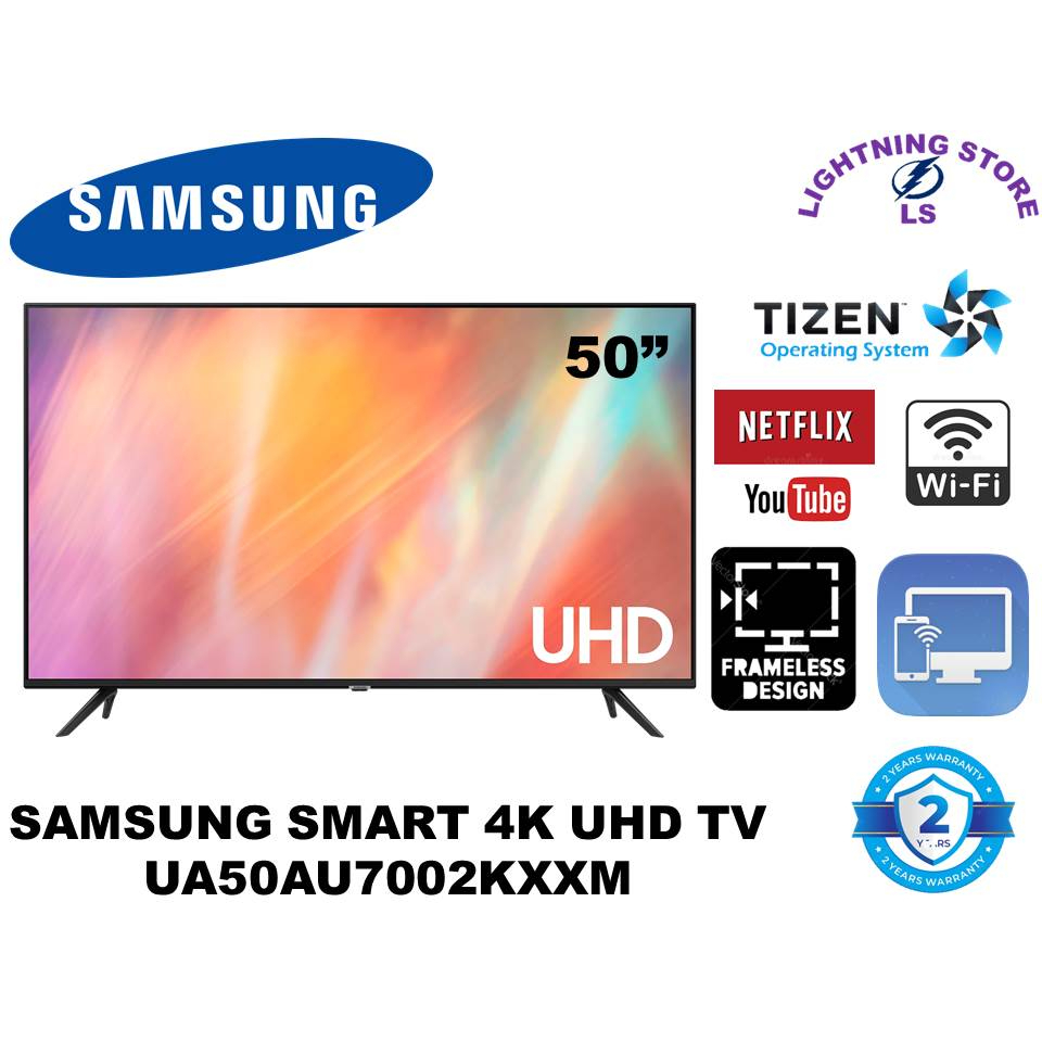 SAMSUNG 50" INCH 4K UHD SMART TV UA50AU7002KXXM (YOUTUBE NETFLIX)(FOC ...