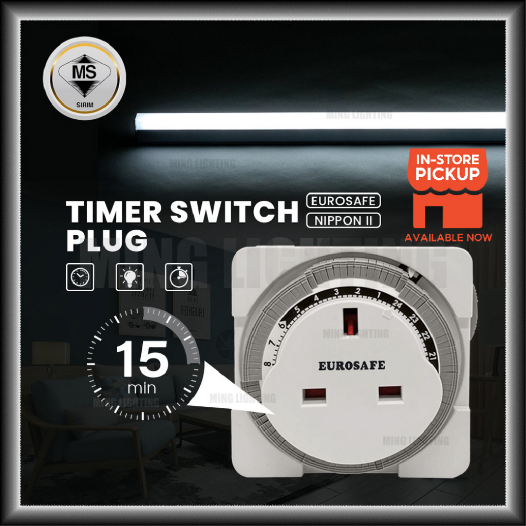 (Sirim) NipponII Timer Switch Plug On Off Plak Mechanical Theben Analog ...