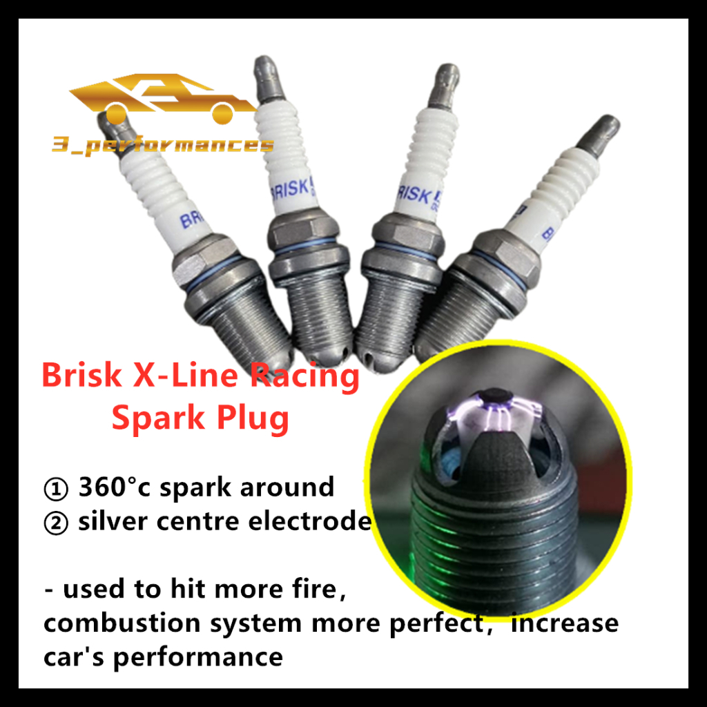Brisk X-Line Racing Spark Plug Civic Accord City Jazz Sentra Kelisa Kenari Myvi Viva Wira Altis ...