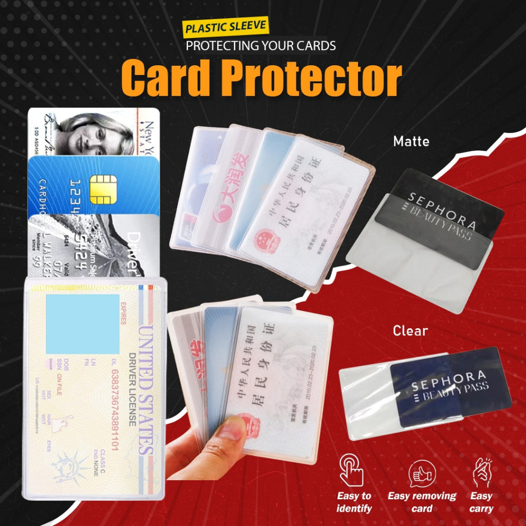 Transparent Card Case Matte CredidCard Holder Wallet Size Cover ...