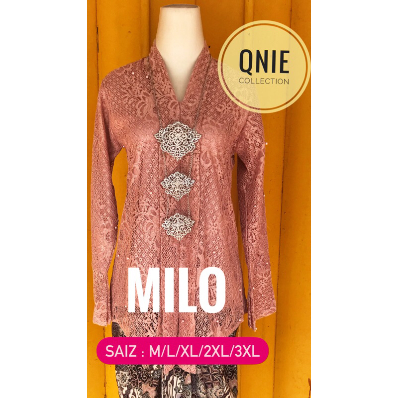 SET BAJU KEBAYA LACE MUTIARA WARNA COKLAT MILO | Shopee Malaysia
